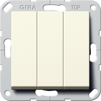 284401 Gira Звонковый выключатель трехклавишный НО Gira System 55 бежевый